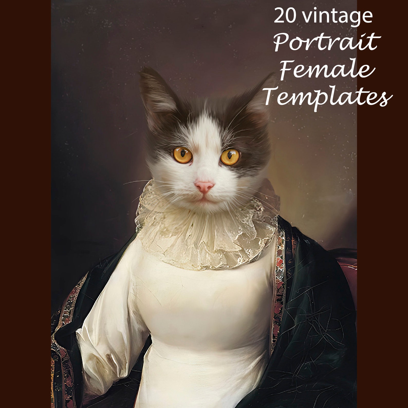 Pet Portrait Templates Classic Artists Royal Pet Style, Female Animal ...