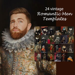BUNDLE -24- Royal Male Portrait Templates, Vintage Royal Family ...