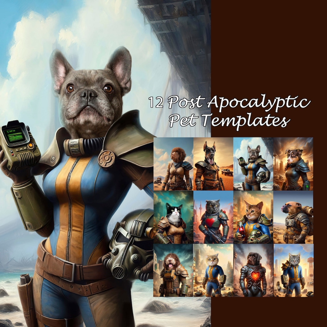 BUNDLE 12 Post Apocalyptic Pet Portrait Templates, Fallout Mad Max ...
