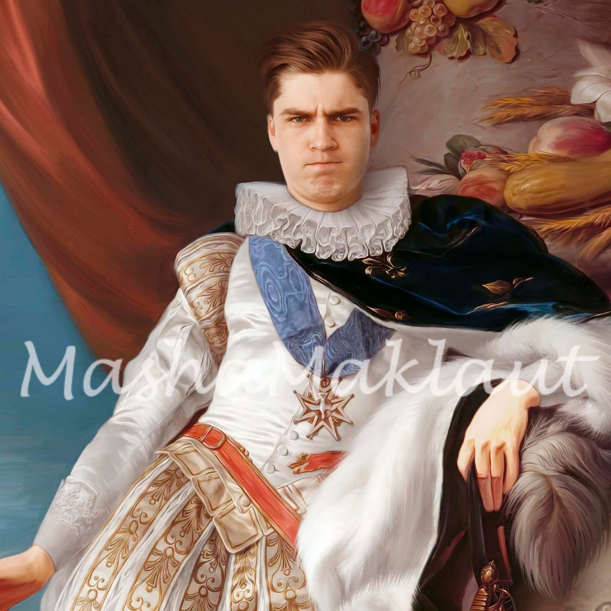 Royal Portrait Template: King Prince Costume, Photoshop Backdrop (JPG ...
