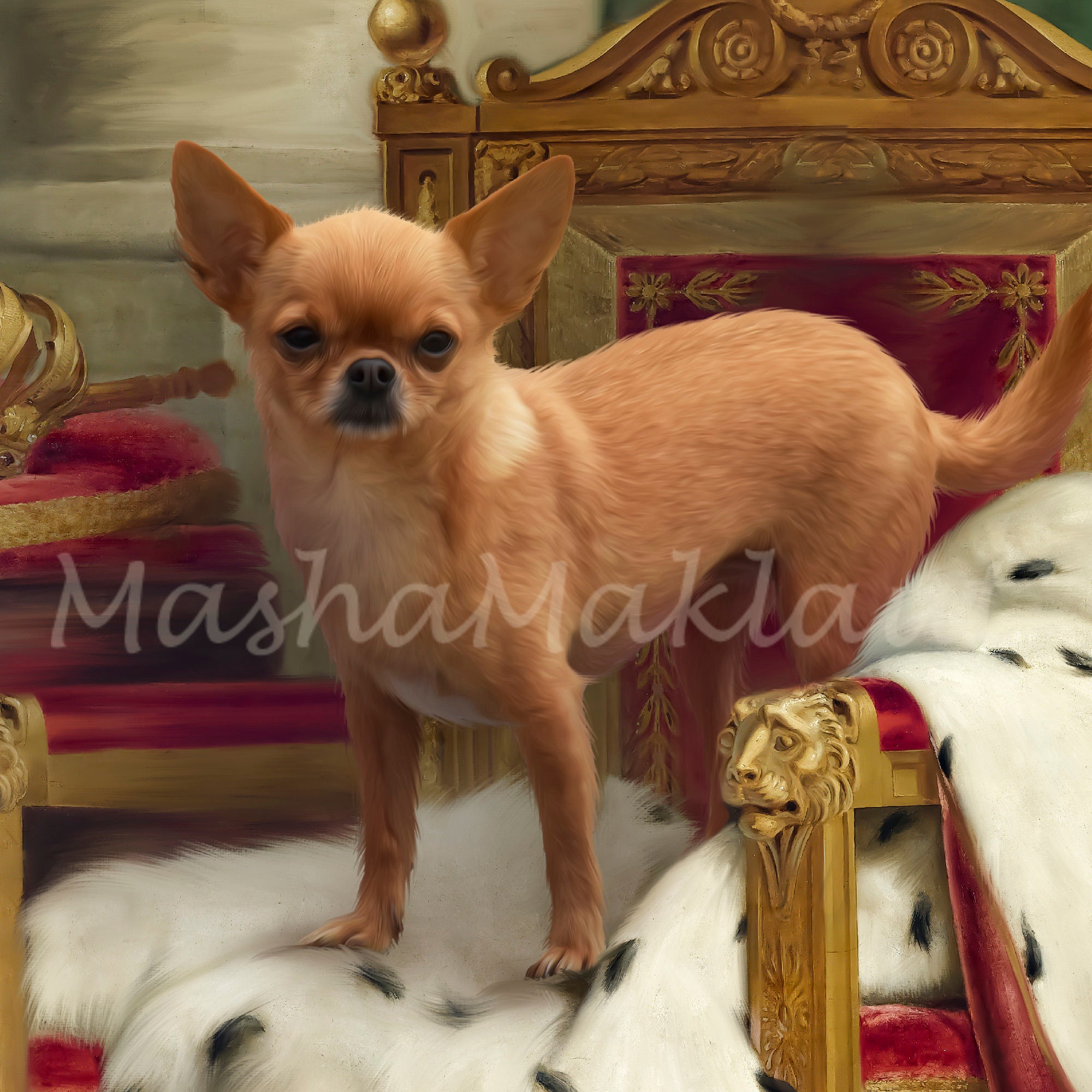 Animal Throne Pet Photo Backdrop, Royal Pet Portrait Template Photoshop ...
