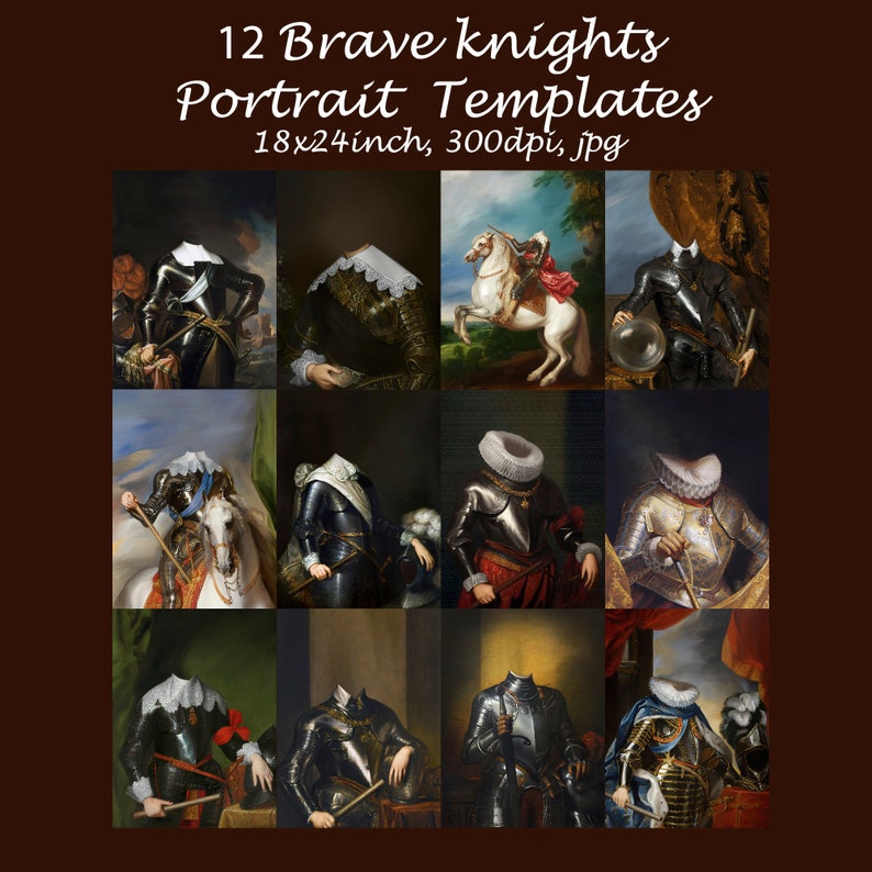 Royal Portrait Templates, Knight Costume Backdrops, Medieval ...