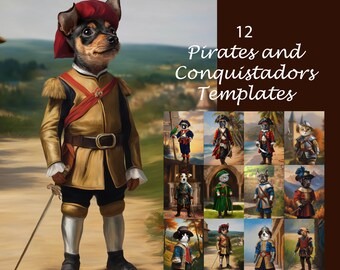 Custom Pet Pirate Portrait . Custom Pirate Portrait for Pet . Printable ...