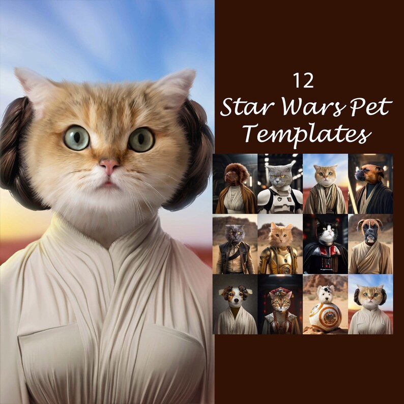 Star Wars Pet Portrait Templates: Digital Animal Costume Backgrounds ...