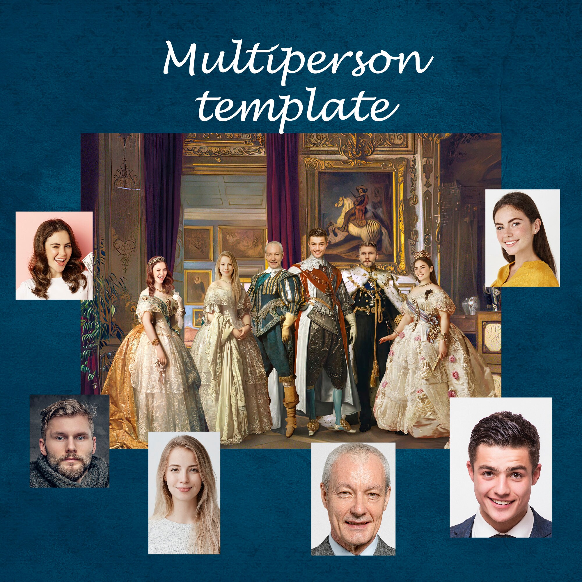 Royal Family Portrait Template: Layered Photoshop PSD - Etsy