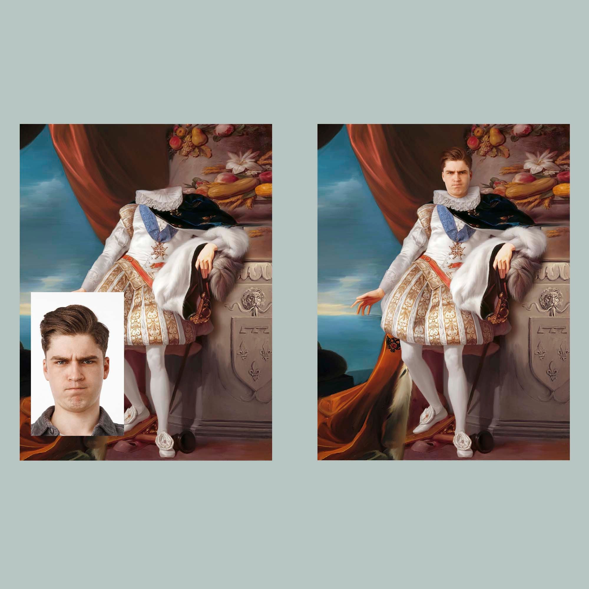 Royal Portrait Template: King Prince Costume, Photoshop Backdrop (JPG ...