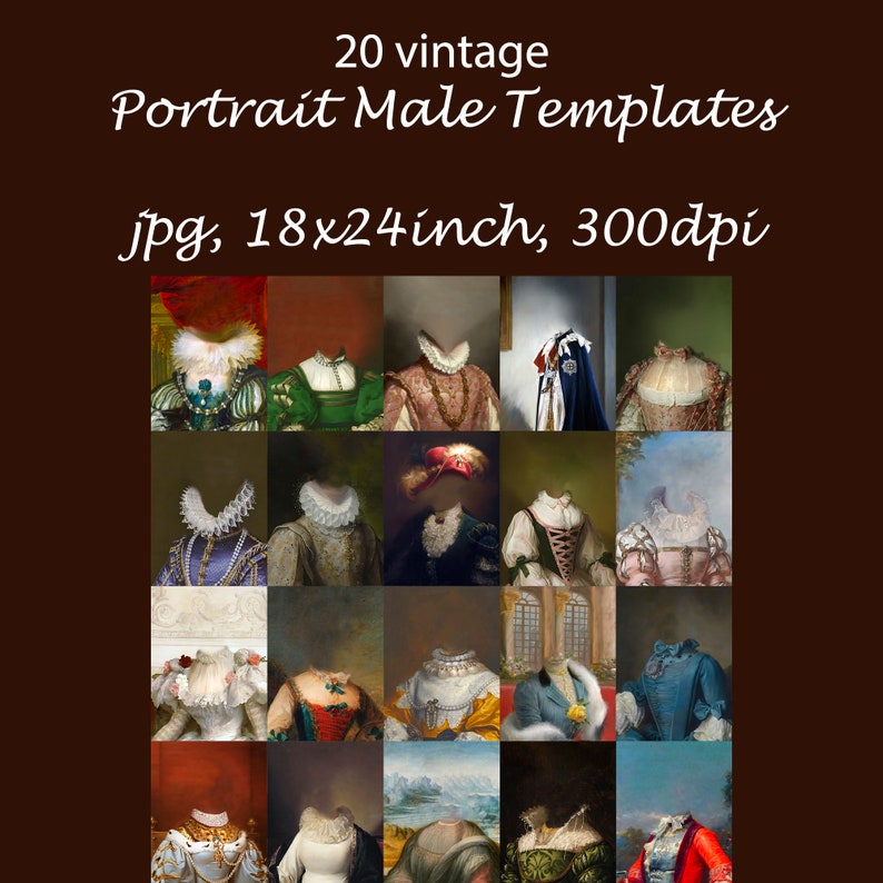 Pet Portrait Templates Classic Artists Royal Pet Style, Female Animal ...