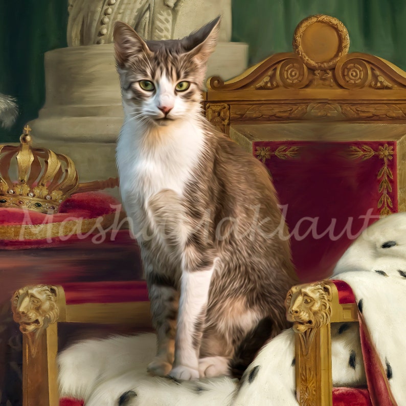 Animal Throne Pet Photo Backdrop, Royal Pet Portrait Template Photoshop ...