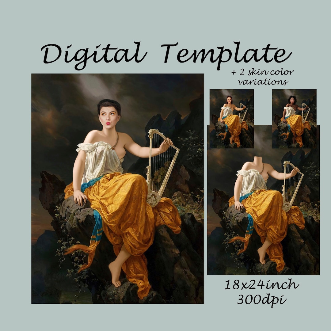 Royal Portrait Template: Clemens Bewer Erato Photoshop Backdrop (JPG ...