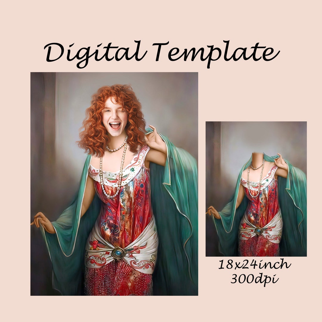 Royal Portrait Template, Royal Portrait Costume, Oriental Queen Regal ...