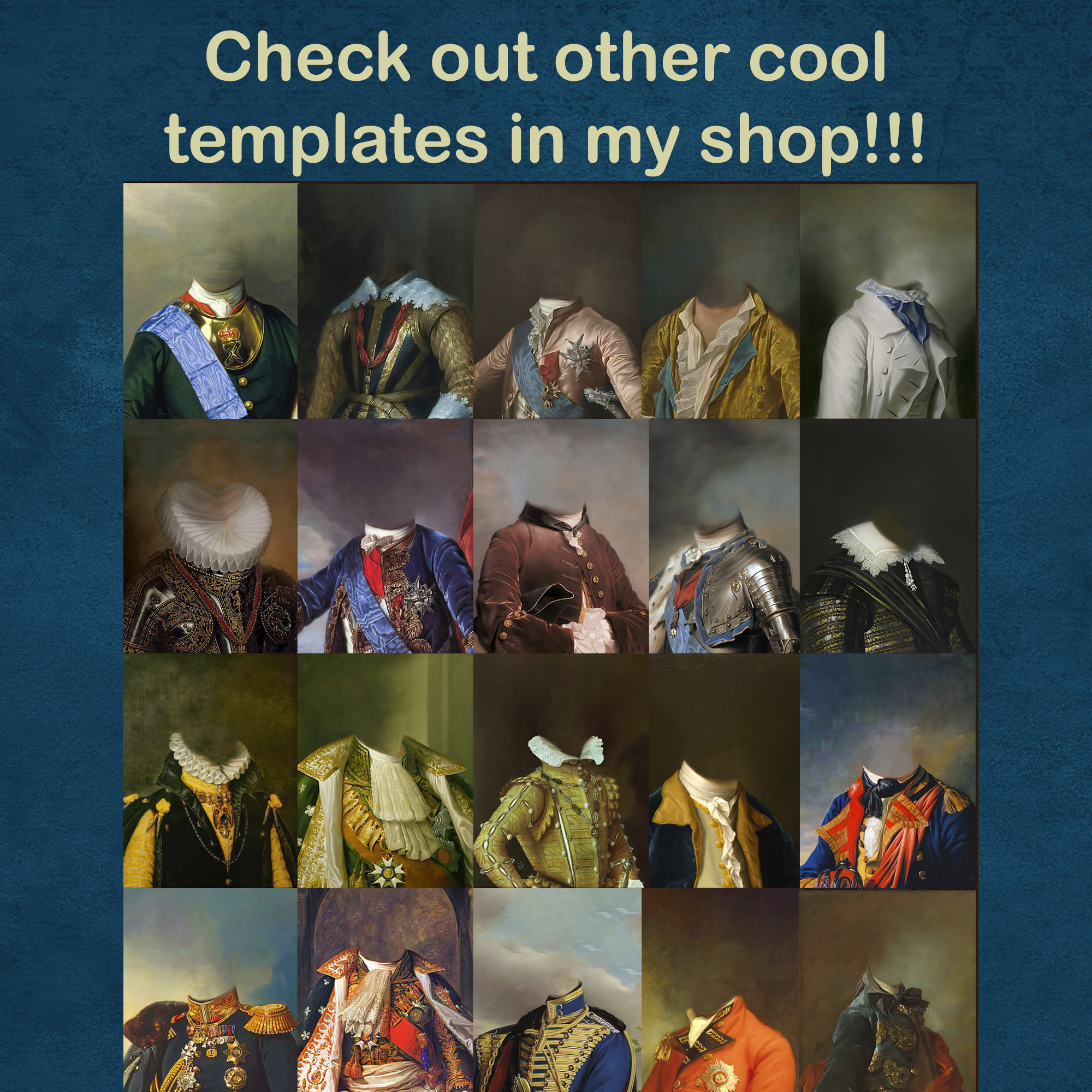 Royal Animal & Human Portrait Couple Costume Pet Portrait Template - Etsy