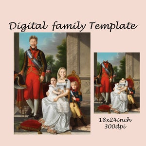 Royal Family Portrait Template, Family Backdrop Costumes, Photoshop ...