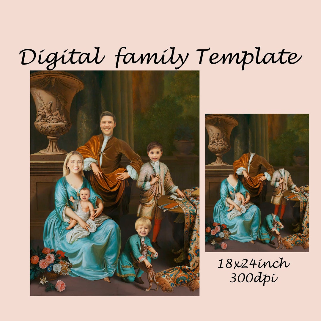 Royal Family Portrait Template, Family Backdrop Costumes, Royal Couple ...