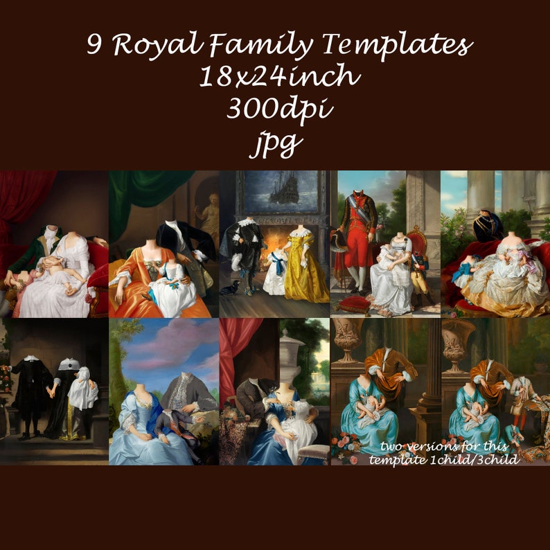 Royal Family Portrait Templates: Vintage Renaissance Photoshop ...