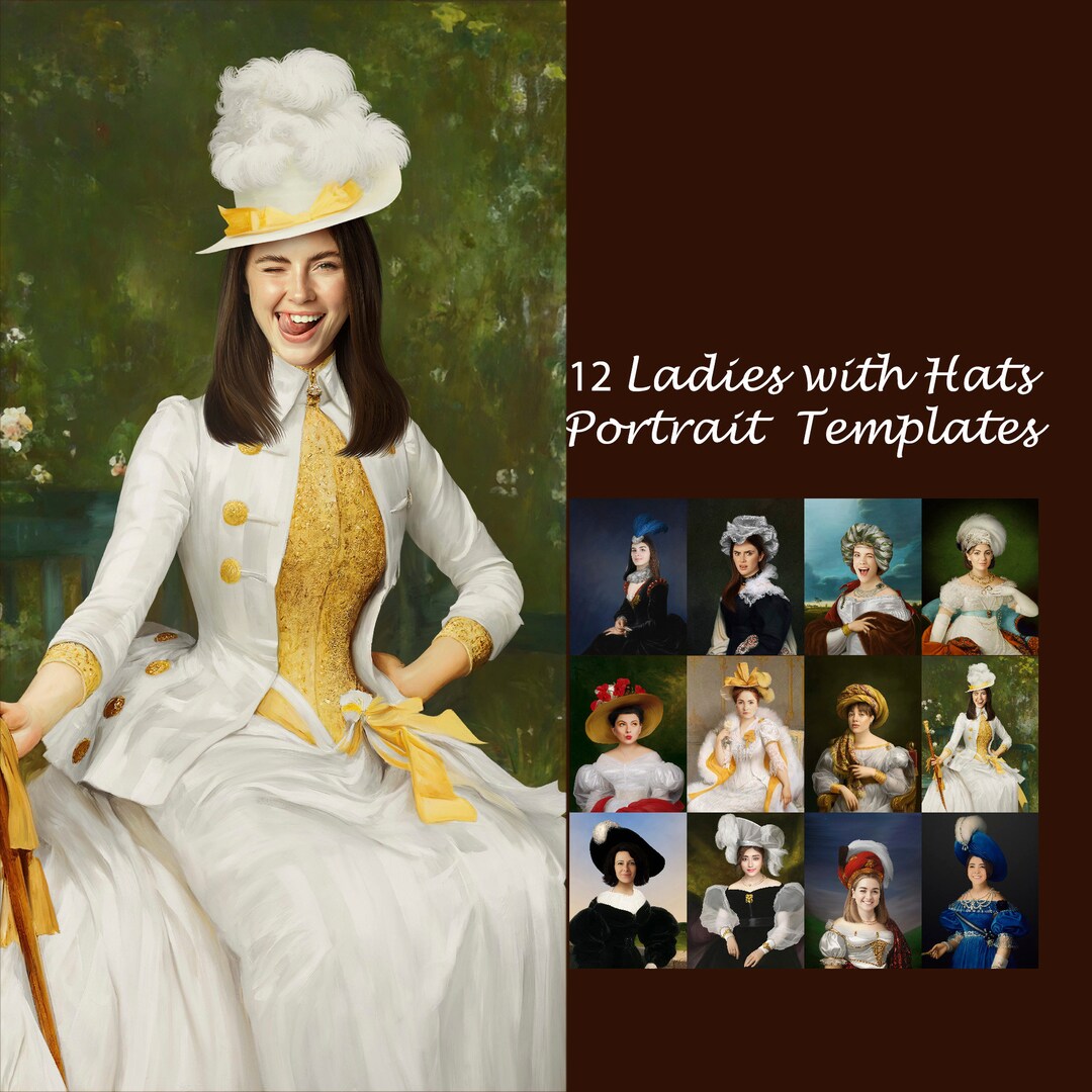 Royal Lady Portrait Templates: Vintage Photoshop Backgrounds (JPG) - Etsy