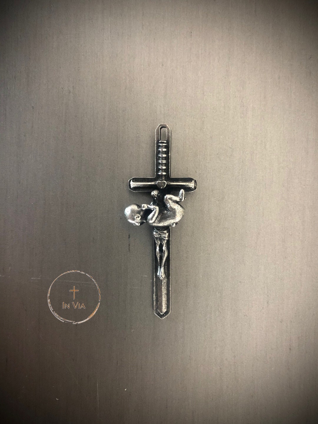 In via Defend Life Crucifix Pendant Choose Life Catholic Cross Pro Life ...