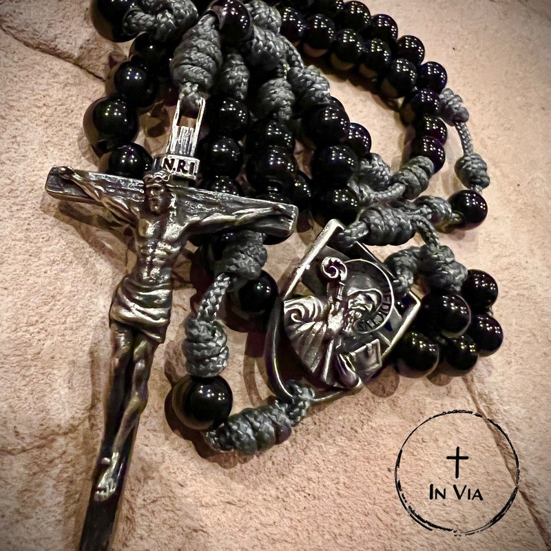 White St Benedicts Rosary - Etsy