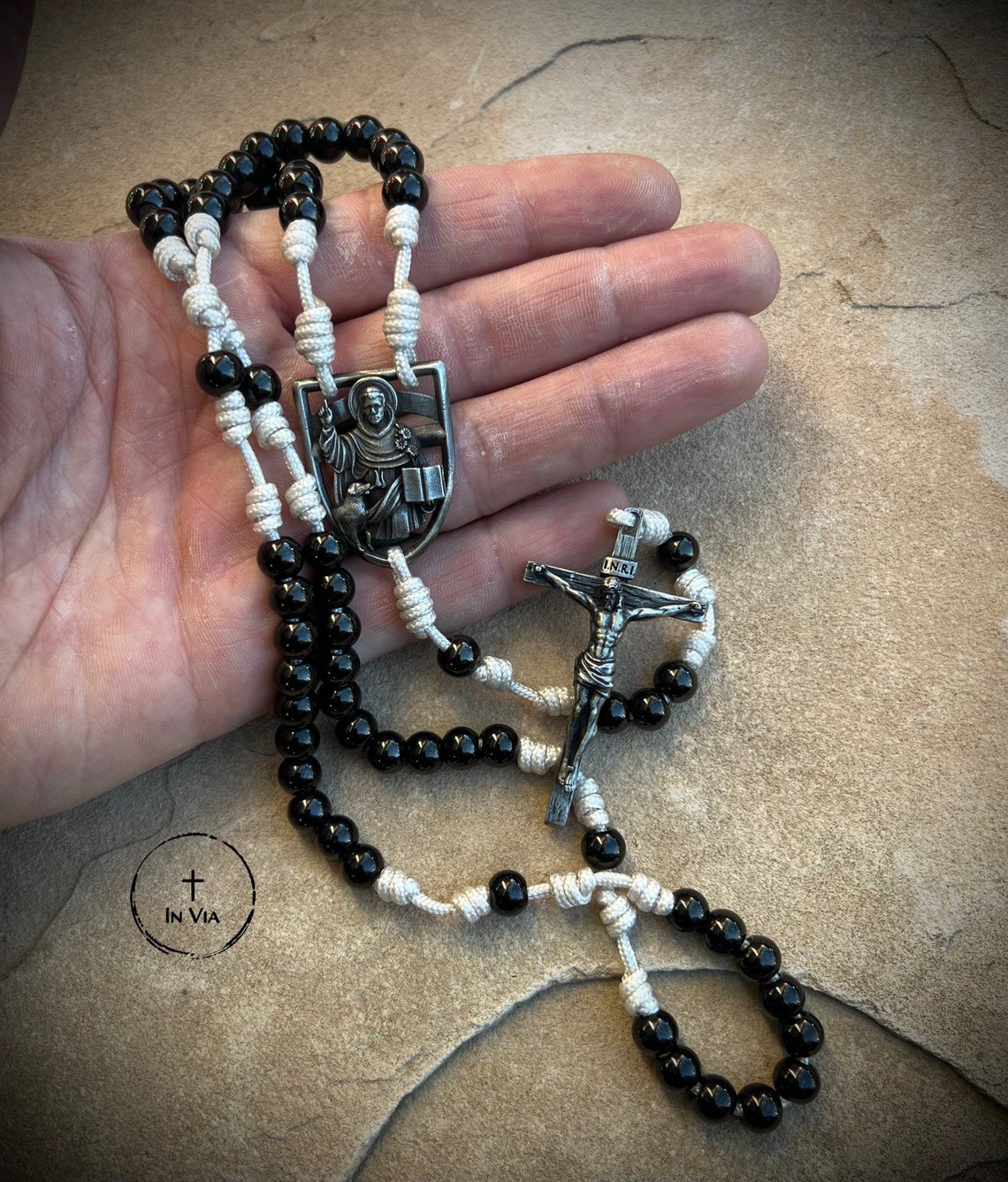 In via St Dominic Rosary Catholic Rosary Beads Handmade Rosary Necklace ...
