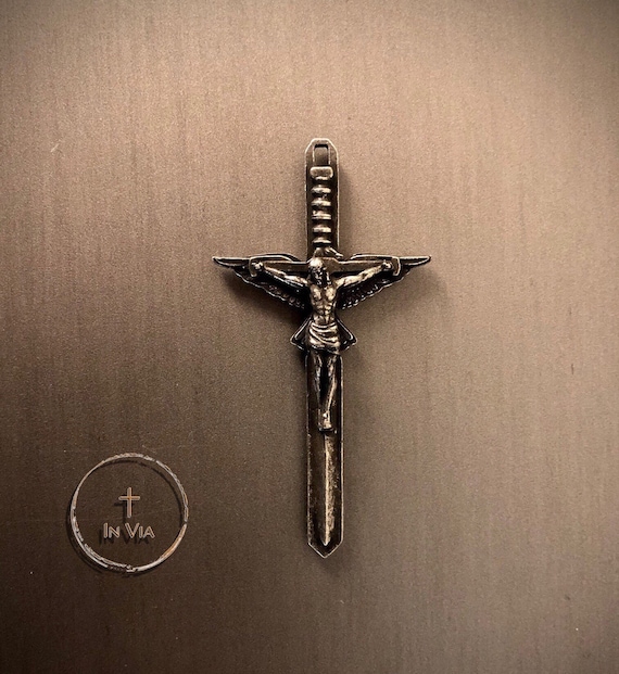 Jesus On Cross With Sword Inside
