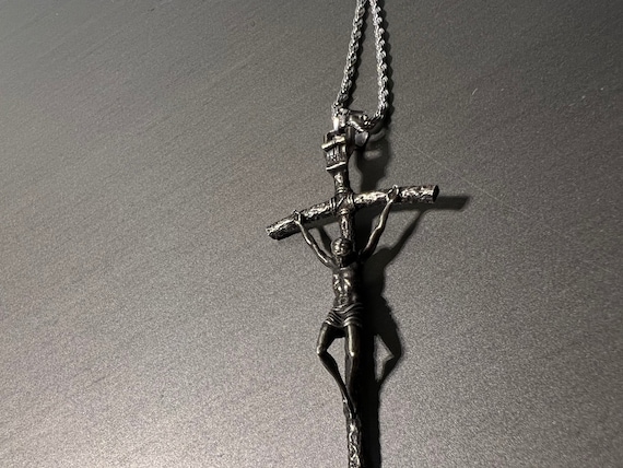 Pope John Paul II Crucifix Necklace Papal Crucifix Pendant Catholic Cross Necklace Solid White Bronze Pope John Paul II Necklace by in Via Etsy UK