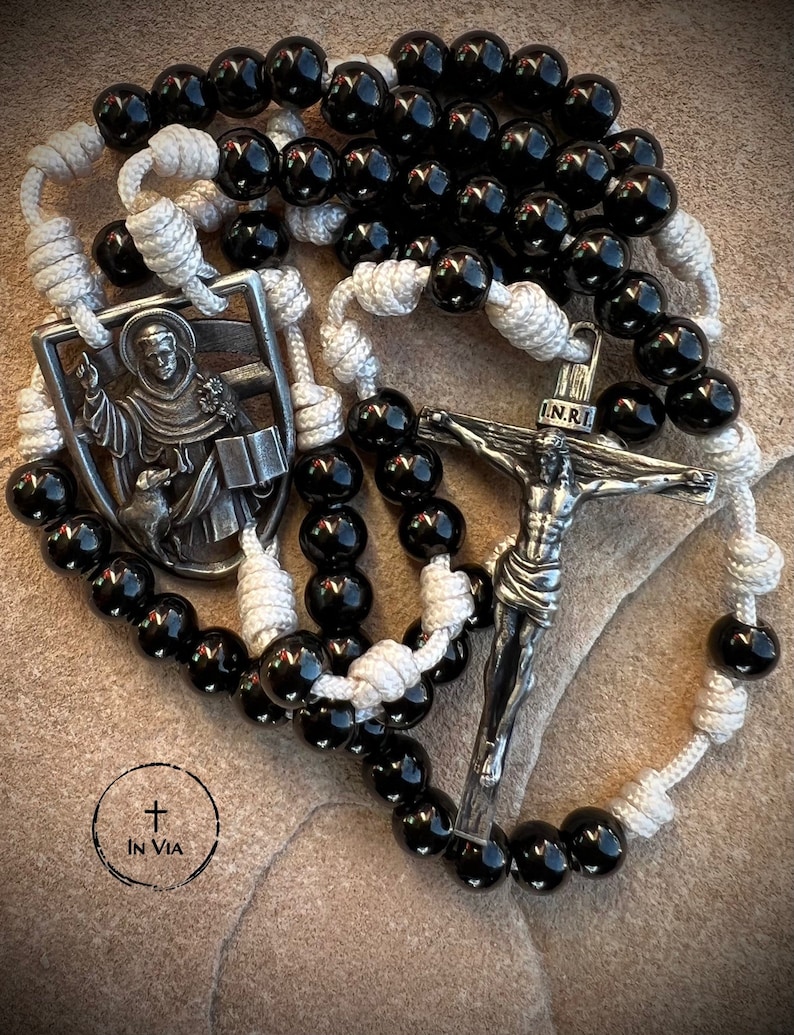 In via St Dominic Rosary Catholic Rosary Beads Handmade Rosary Necklace ...