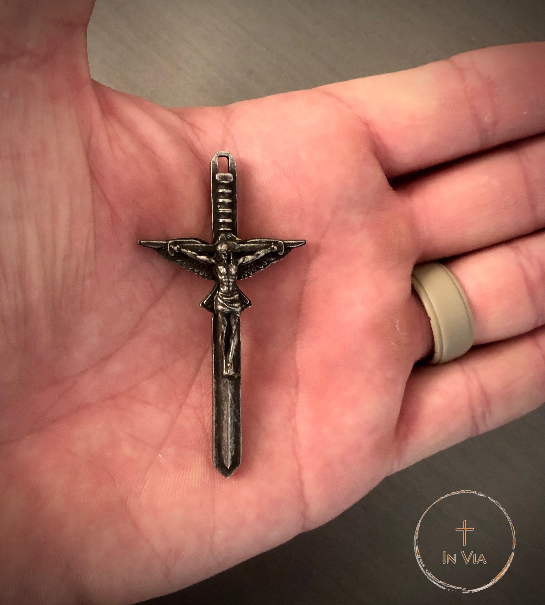 In via Sword of the Spirit Crucifix Catholic Crucifix Pendant Catholic ...