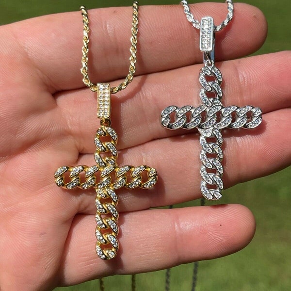Cuban Chain With Cross - Etsy