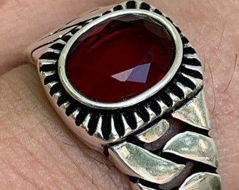 Ruby Pinky Ring Men | Etsy