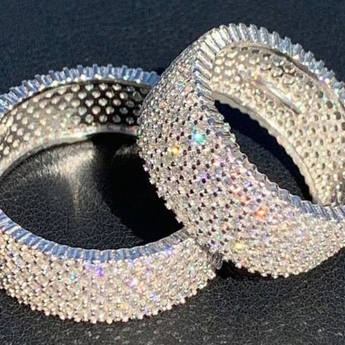 Super Iced Out Men's Custom Square Pinky Ring Simulated | Etsy