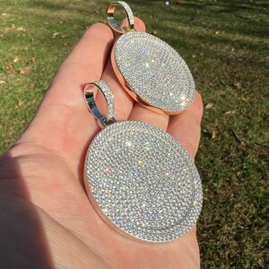 Men's Women's LARGE Iced Blinged Out Round Circle Hip Hop Rapper ...