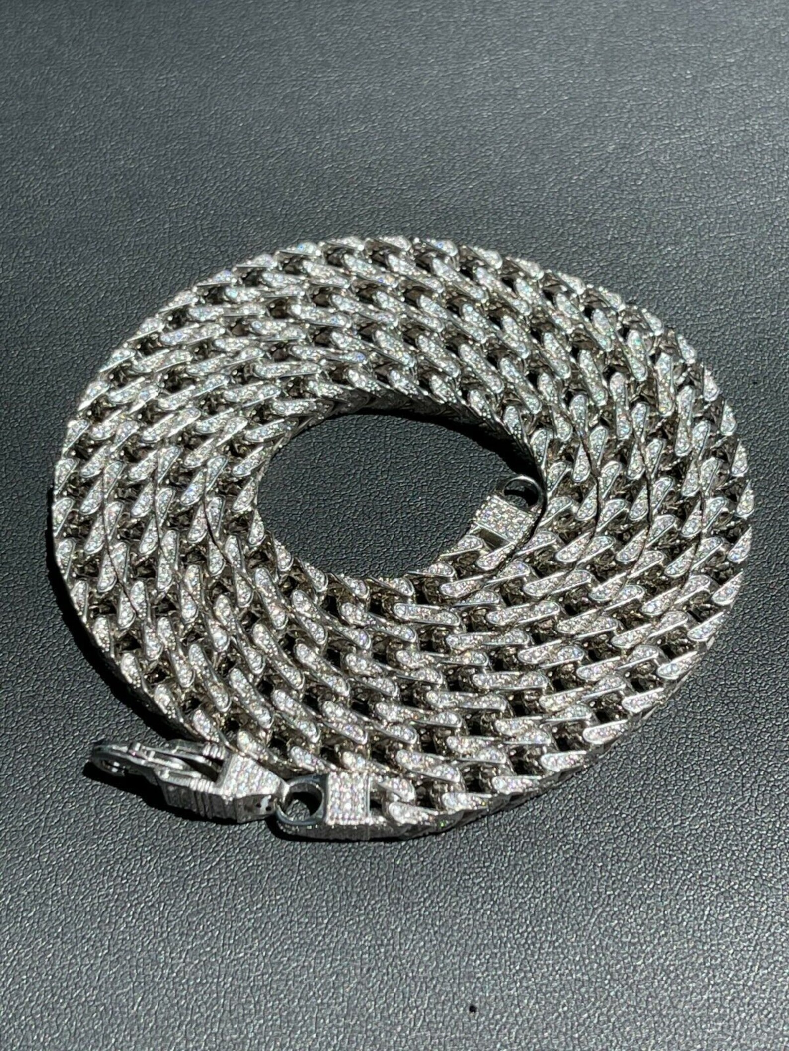 Men's Women's Iced Out Simulated Diamond Solid 925 - Etsy