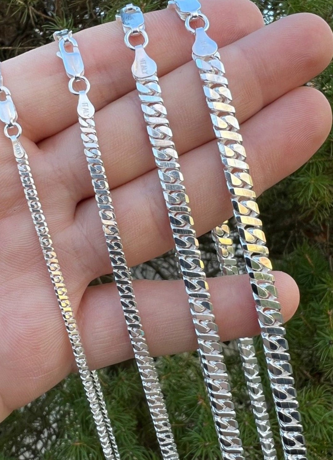 Sterling Silver Dollar Cuban Link Chain 2.5mm, 3.5mm, 5mm, 6mm - Etsy