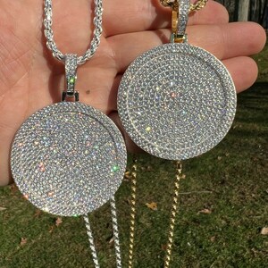 Men's Women's LARGE Iced Blinged Out Round Circle Hip Hop Rapper ...