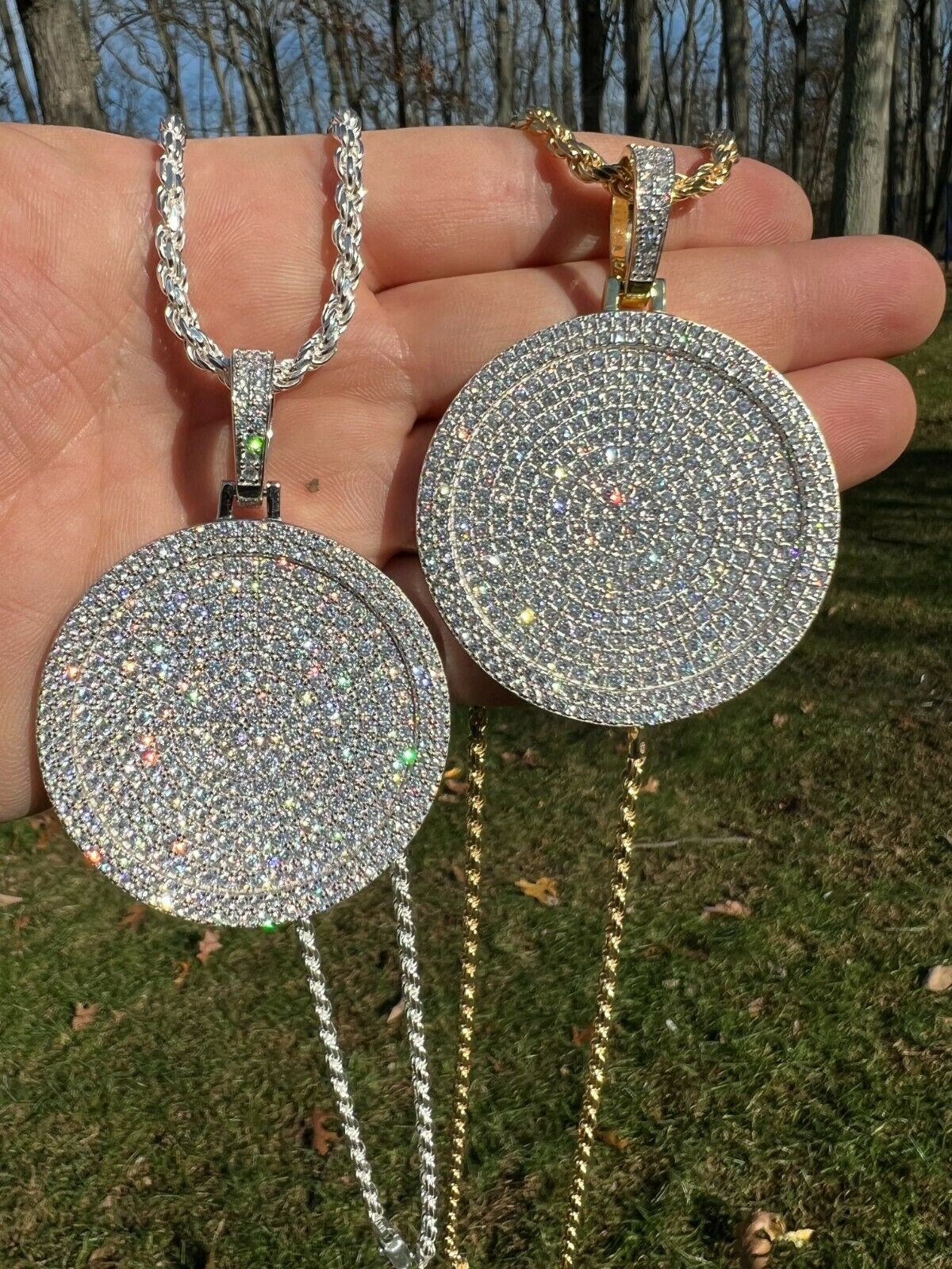 Men's Women's LARGE Iced Blinged Out Round Circle Hip - Etsy