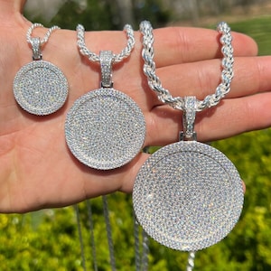 Iced Out Moissanite Medallion Pendant: 925 Sterling Silver Hip Hop ...