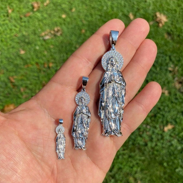 Diamond Virgin Mary Pendant - Etsy