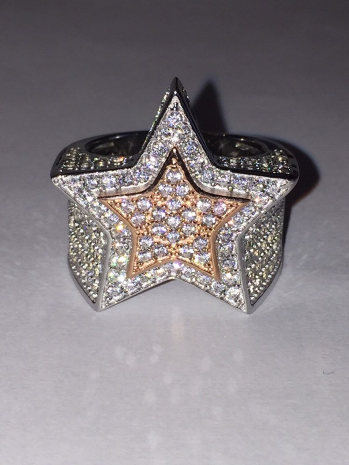 Custom Handmade 3-D Star Hip Hop Pinky Ring Solid 925 Sterling | Etsy