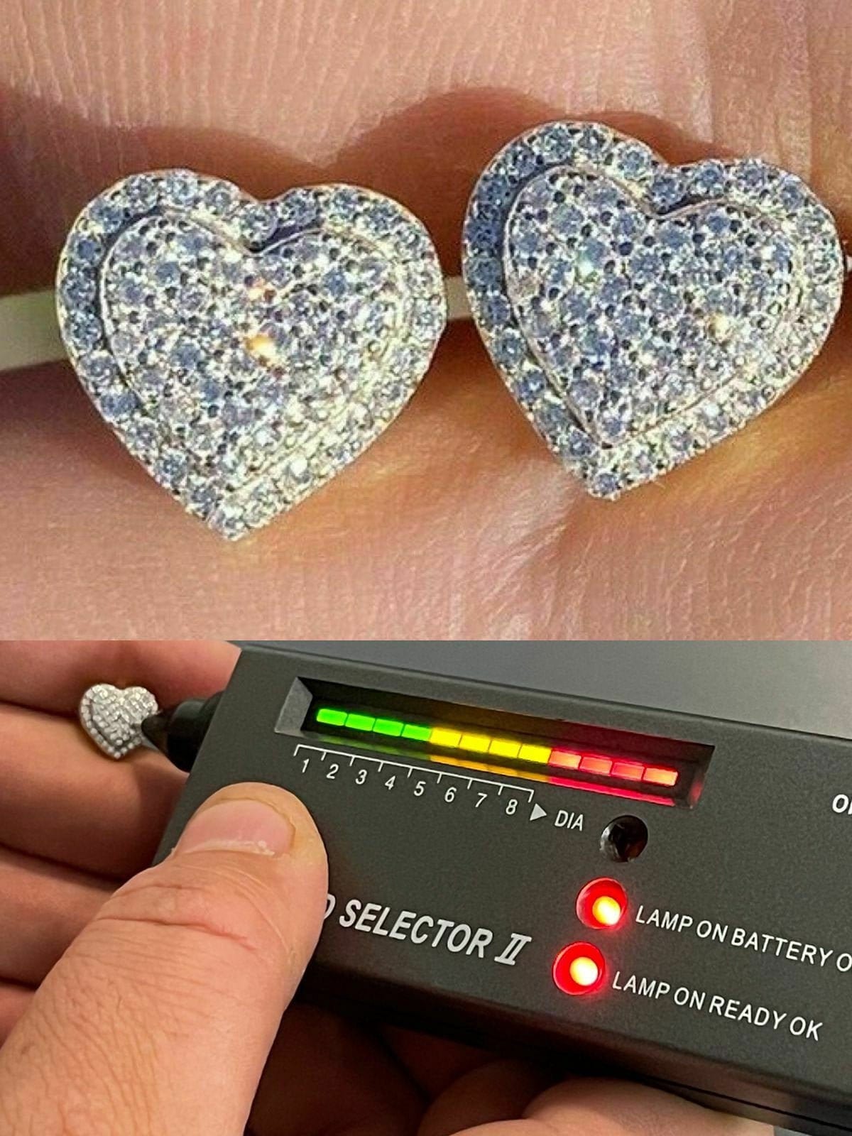 Women's Moissanite Iced Out Heart Stud Screwback Earrings 14k Gold ...