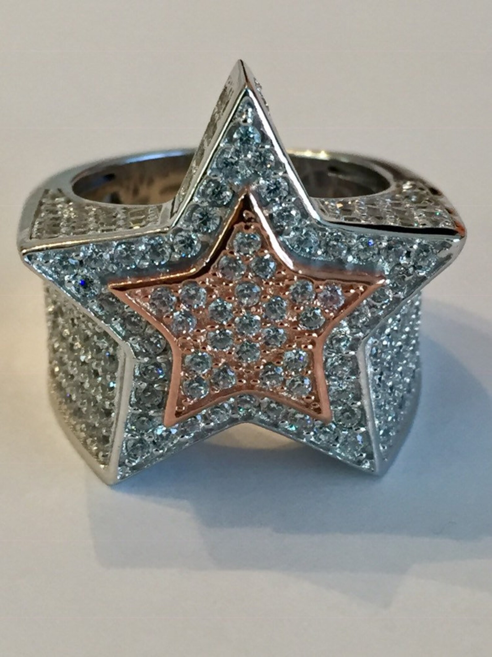 Custom Handmade 3-D Star Hip Hop Pinky Ring Solid 925 Sterling | Etsy