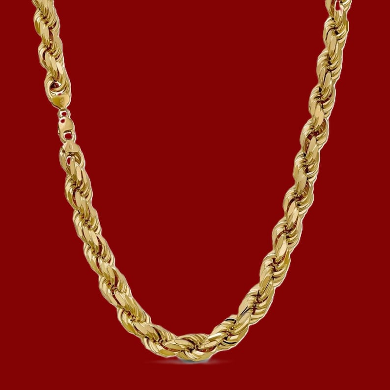 Heavy 14k Gold Vermeil Rope Chain, Sterling Silver Dookie Chain - Etsy