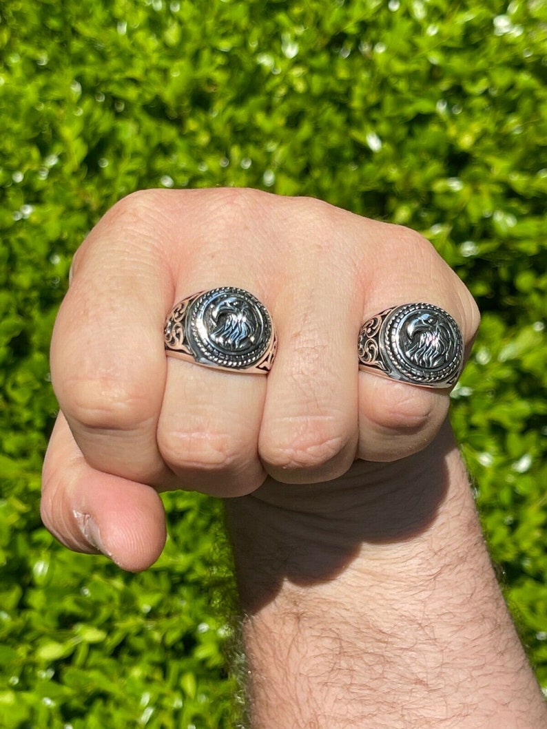 Men's Vintage Oxidized Black Rhodium Solid 925 Sterling - Etsy