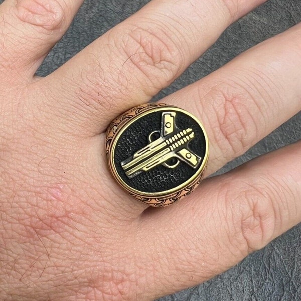 Cowboy Revolver Ring - Etsy