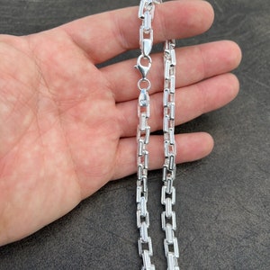 Men's 7.5mm HEAVY Angular Triangle Rolo Link Cable Chain Necklace 18 ...