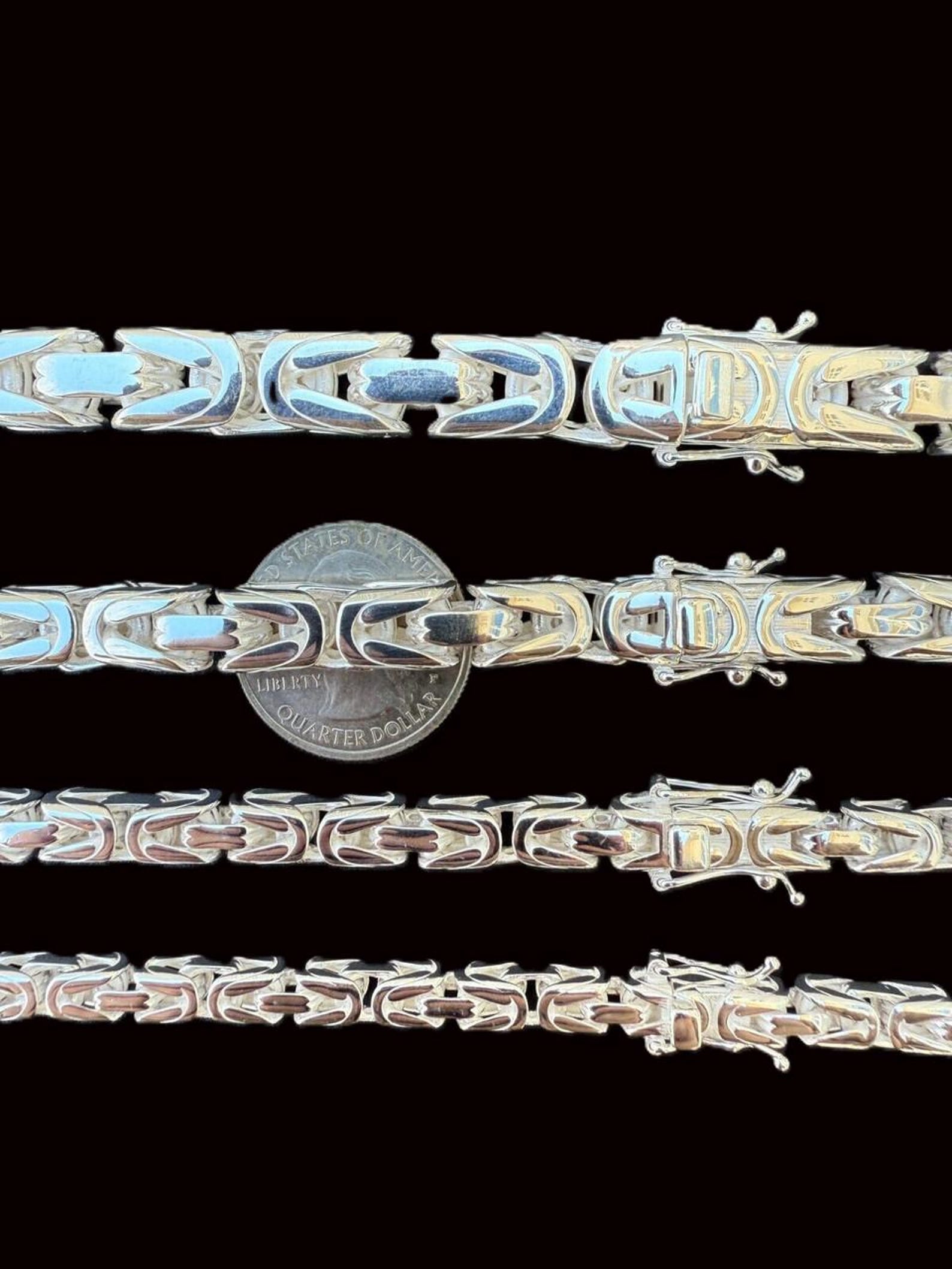 Men's Sterling Silver Byzantine Necklace, Modern Box Lock Chain - Etsy