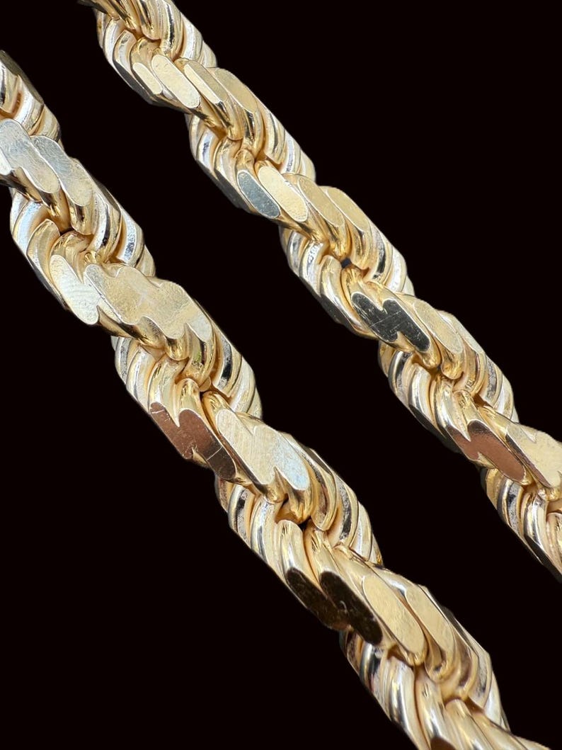 Heavy 14k Gold Vermeil Rope Chain, Sterling Silver Dookie Chain - Etsy