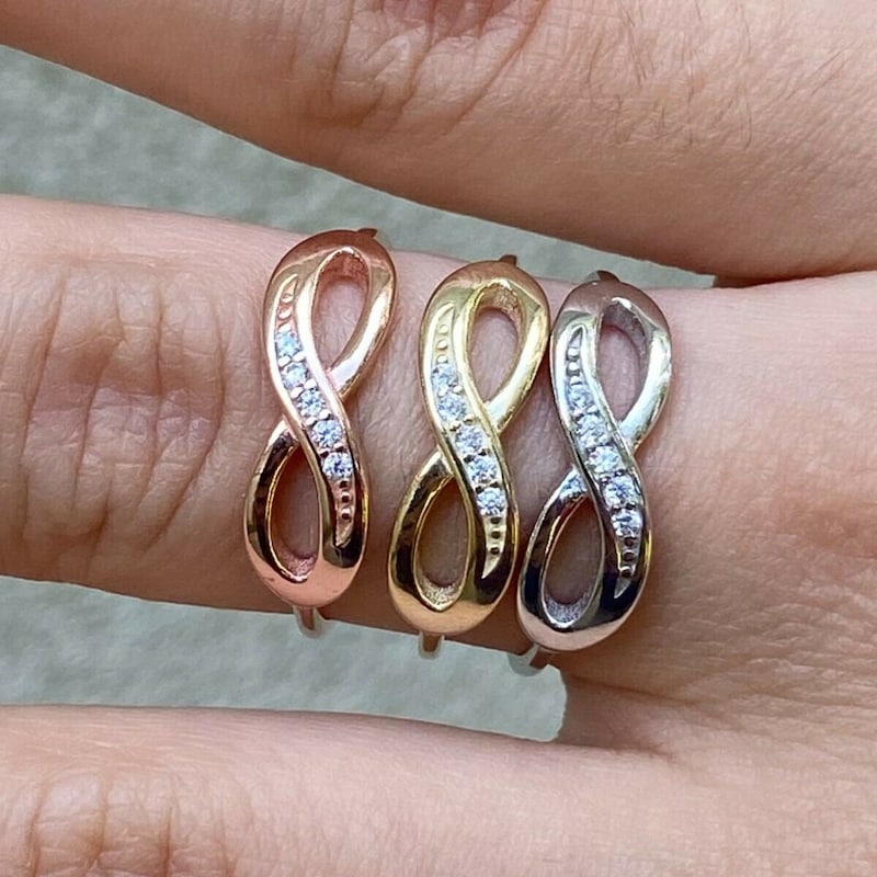 925 Sterling Silver Infinity Ring - Etsy