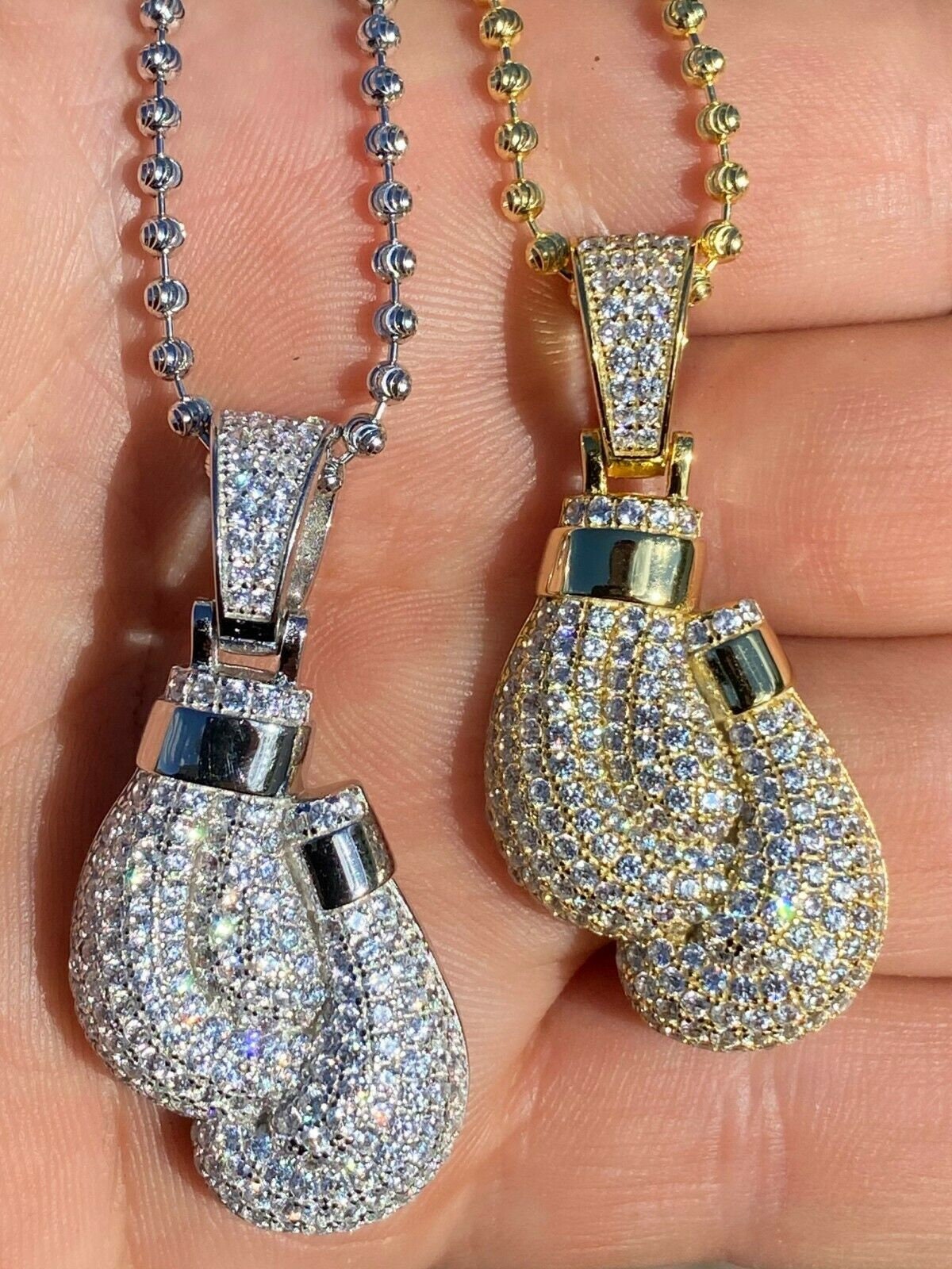 Men's Super Iced Out Custom Made Boxing Gloves Pendant | Etsy