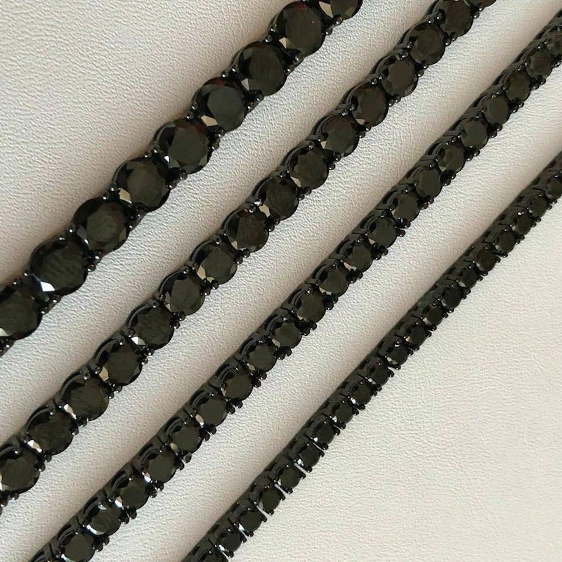 Black Tennis Chain 5mm - Etsy
