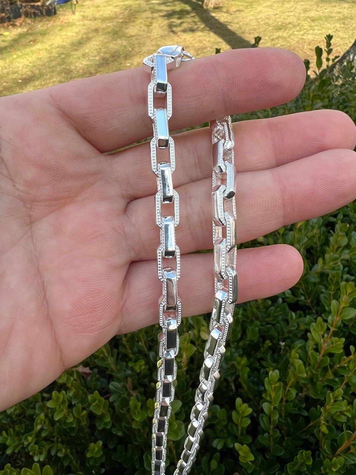Men's Heavy Sterling Silver Rolo Chain Necklace or Bracelet, 7mm - Etsy