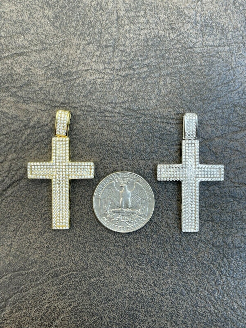 Men's Women's Iced Out 1.3ct MOISSANITE Cross Pendant - Etsy